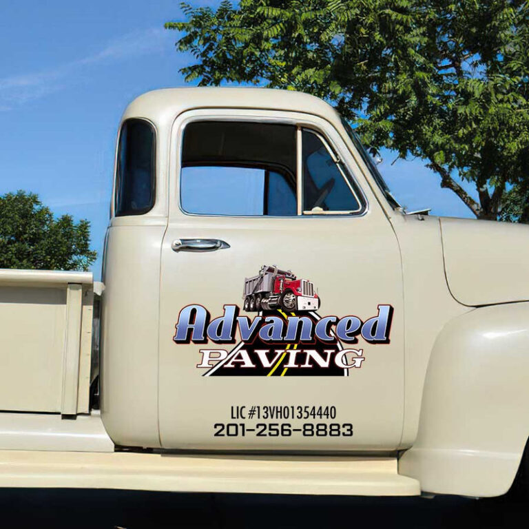 personalized paving company sign truck graphics lettering us dot ...
