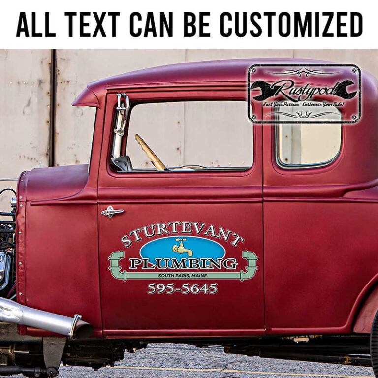 personalized plumbing company door sign sticker 13113 - Rustypod Store