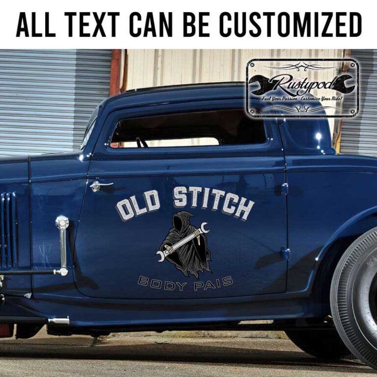 personalized ghost lettering hot rod sign rat rod door art shop truck ...