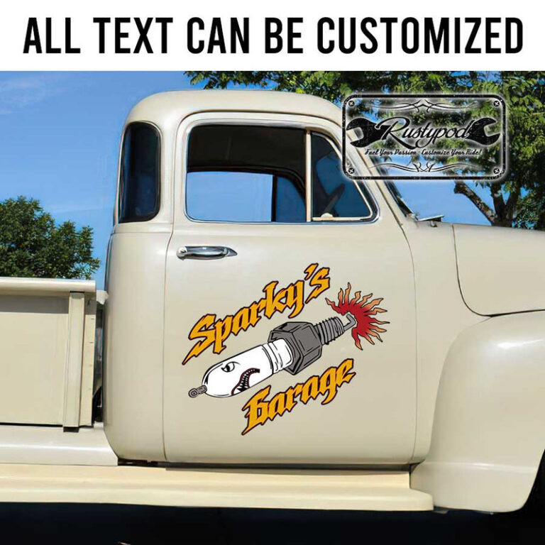 personalized spark plug lettering garage lettering door sign hot rod ...