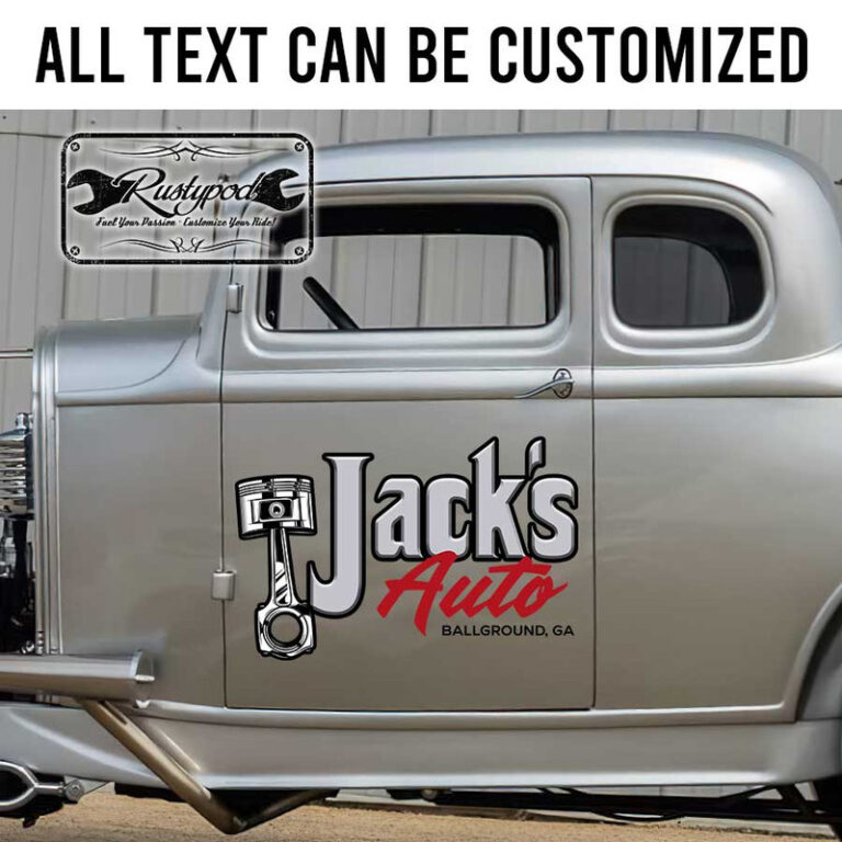 2 pcs personalized hot rod garage | old school garage | kustom kulture ...