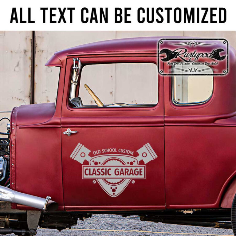 personalized classic garage sign piston and gear head letteing sign hot ...