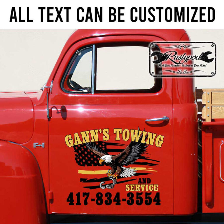 personalized towing truck lettering eagle and hook lettering america ...