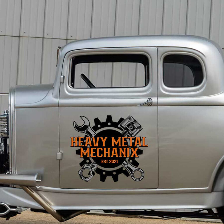 personalized mechanic heavy metal company sign gear head wrench and ...