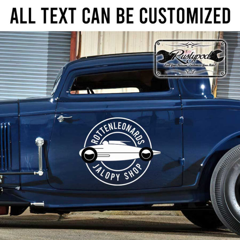 personalized hot rod lettering circle hot rod logo rat rod door art ...