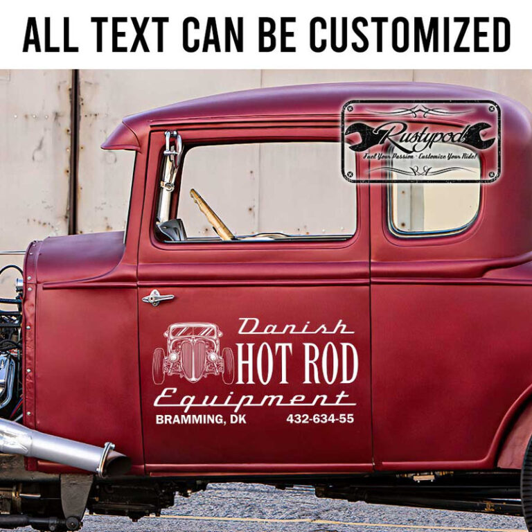 personalized hot rod equipment lettering sign rat rod door art shop ...