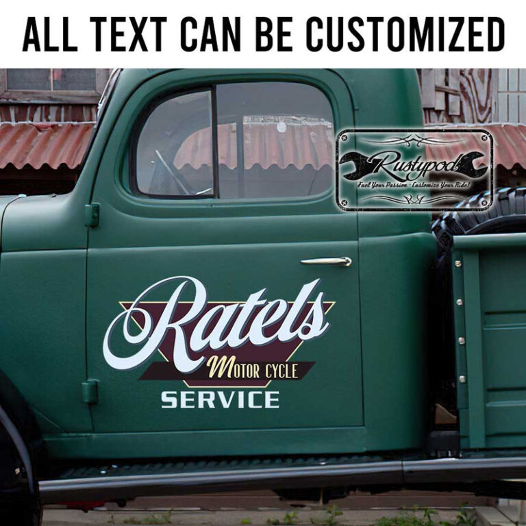 personalized hot rod lettering rat rod door art kustom kulture ...