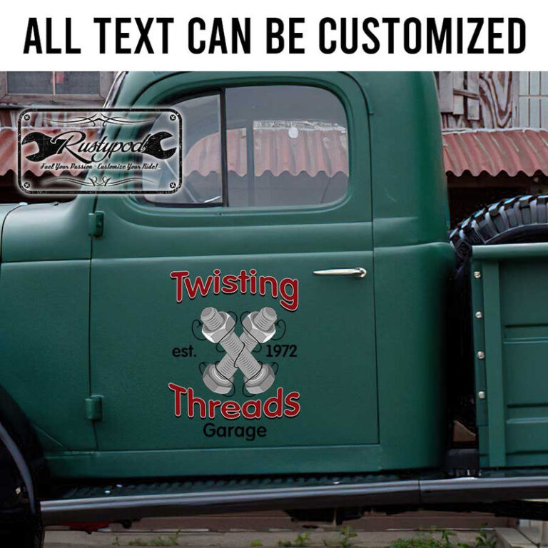 personalized rusty nuts lettering sign hot rod lettering rat rod door ...