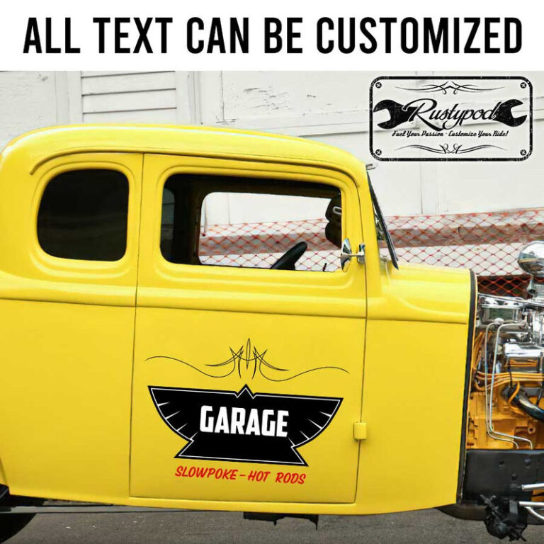 personalized pinstriping lettering speed shop door art rat rod ...