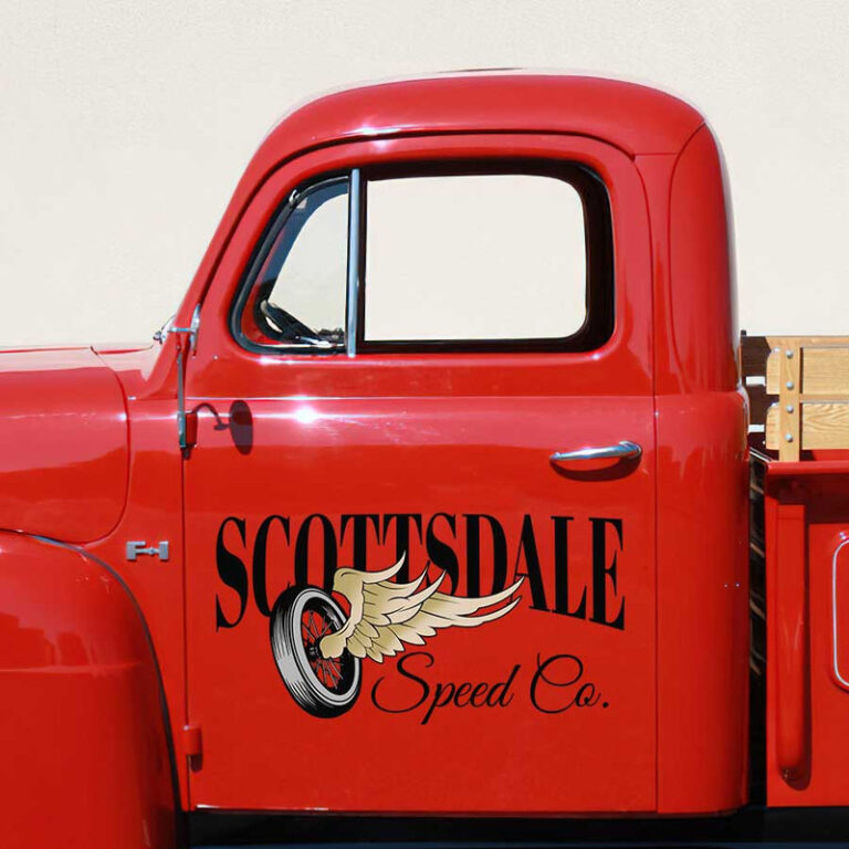 personalized winged wheel lettering hot rod door art rat rod lettering ...