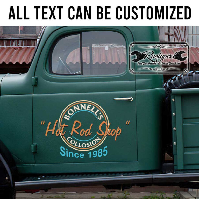 personalized hot rod shop lettering rat rod lettering door sign kustom ...