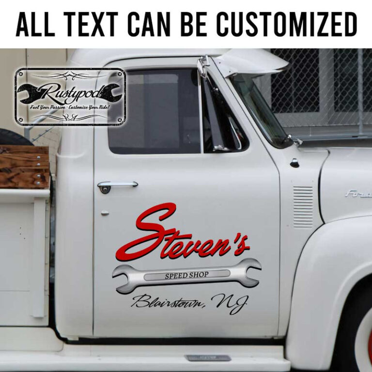 personalized wrench lettering hot rod garage speed shop sign kustom ...