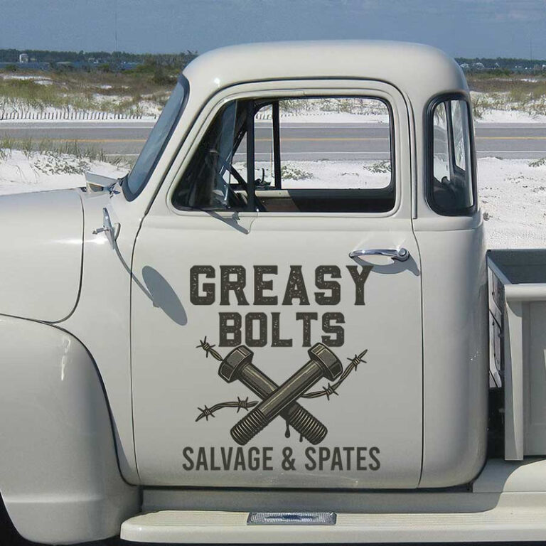 personalized bolts lettering door sign hot rod lettering truck graphics ...