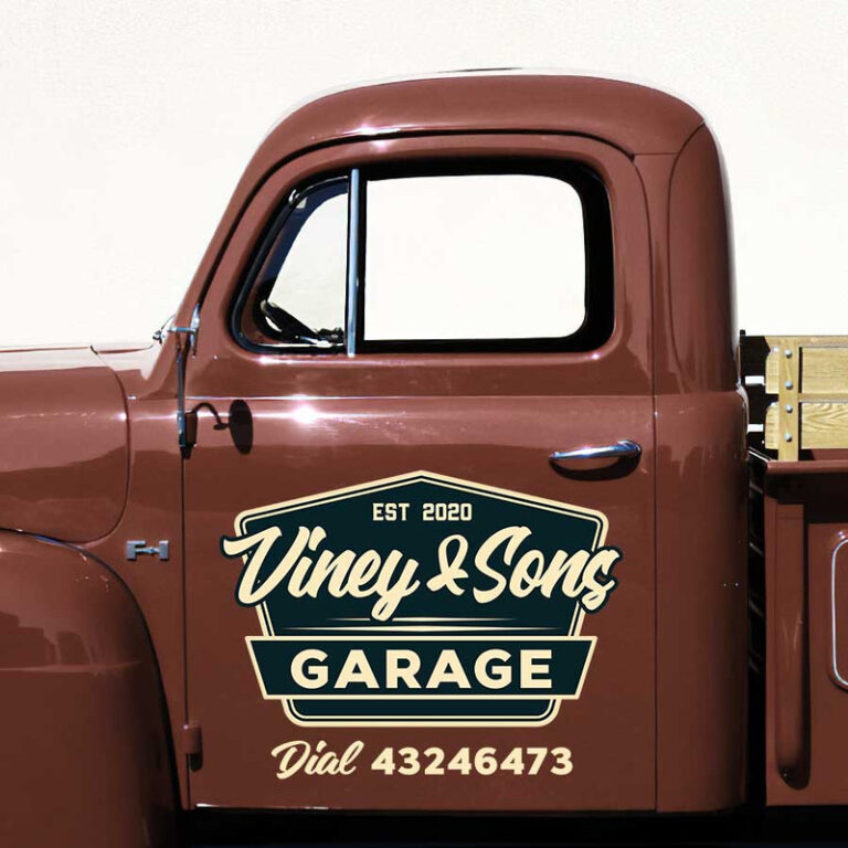 personalized hot rod garage lettering shop truck door art truck ...