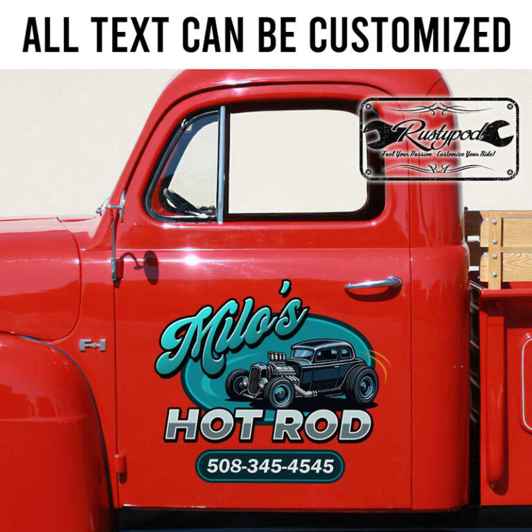 personalized hot rod lettering garage door sign garage lettering rat ...
