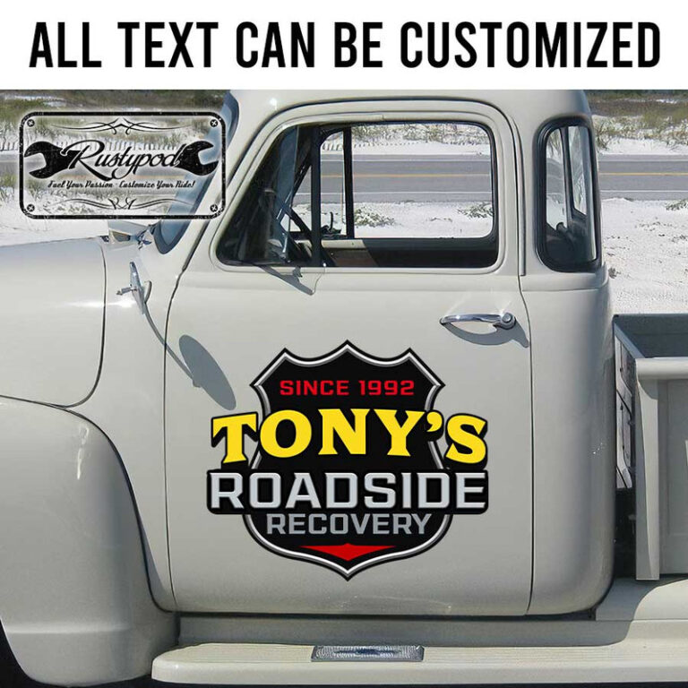 personalized roadside recovery company sign sticker 13488 - Rustypod Store