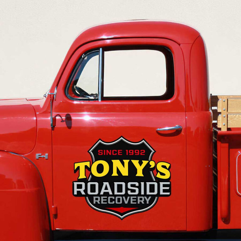 personalized roadside recovery company sign sticker 13488 - Rustypod Store