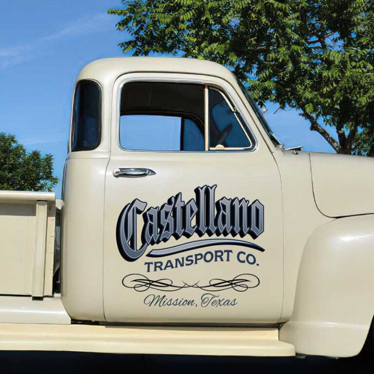 personalized pinstriping truck graphics logistic company transport ...