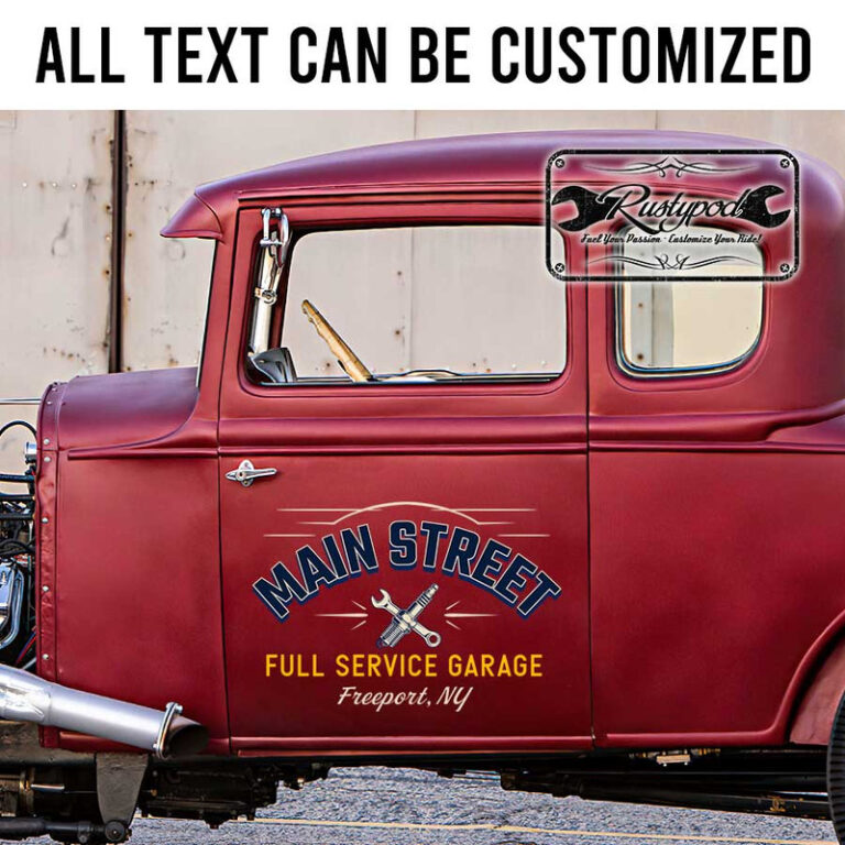 personalized wrench and spark plug logo lettering hot rod garage sign ...