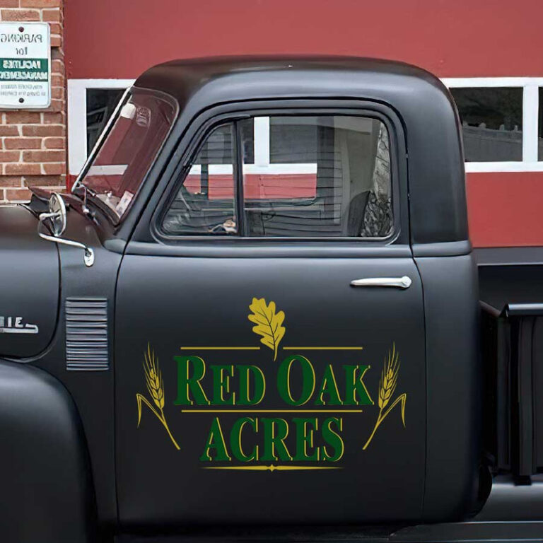personalized oak acres lettering decal farm lettering decal truck ...