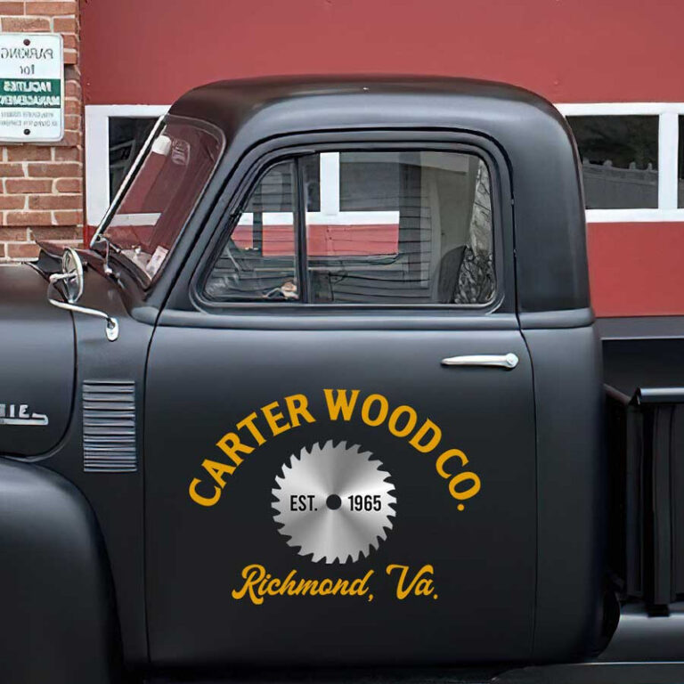 personalized woodworking lettering decal carpenter sign decal saw logo ...