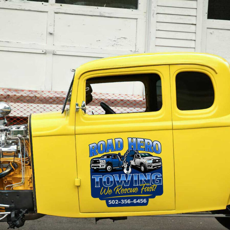 personalized towing service lettering decal recovery garage sign truck ...