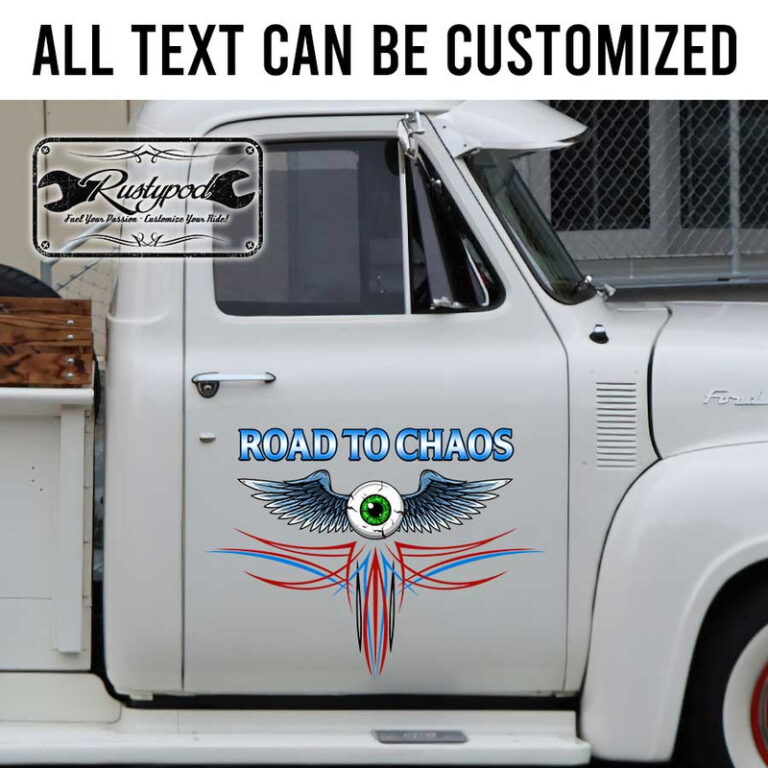 personalized flying eyeball lettering decal pinstriping art decal sign ...