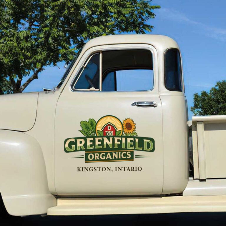 personalized organic farm lettering decal tractor decal car graphics ...