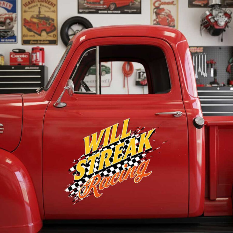 personalized checkered flag lettering decal racing car lettering decal ...