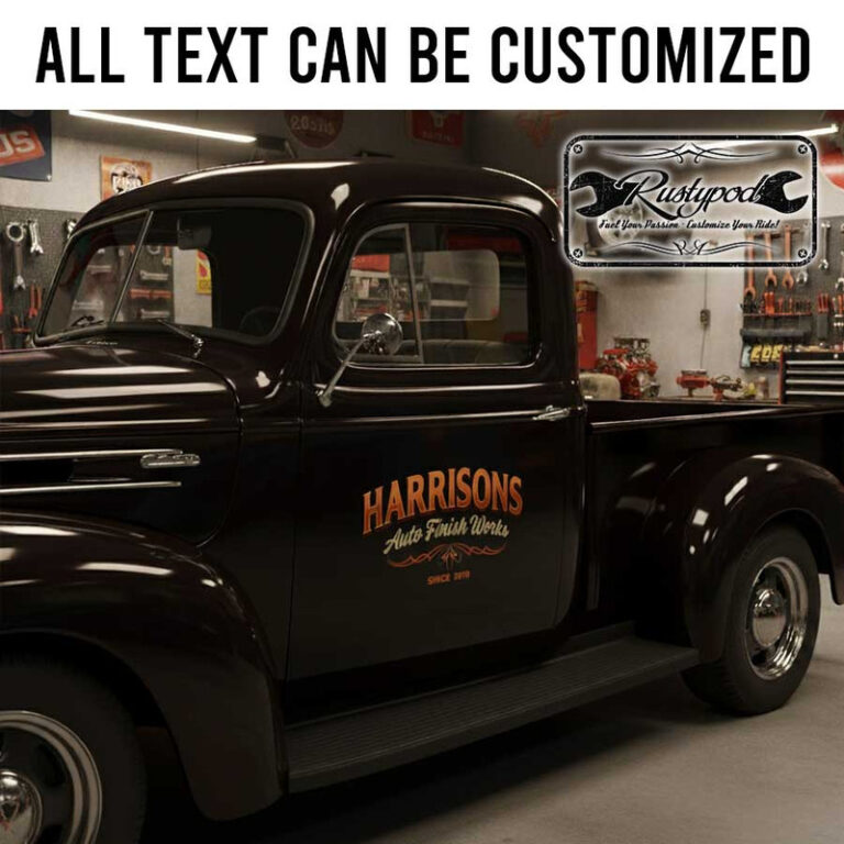 personalized auto garage sign decal pinstriping art decal patina ...