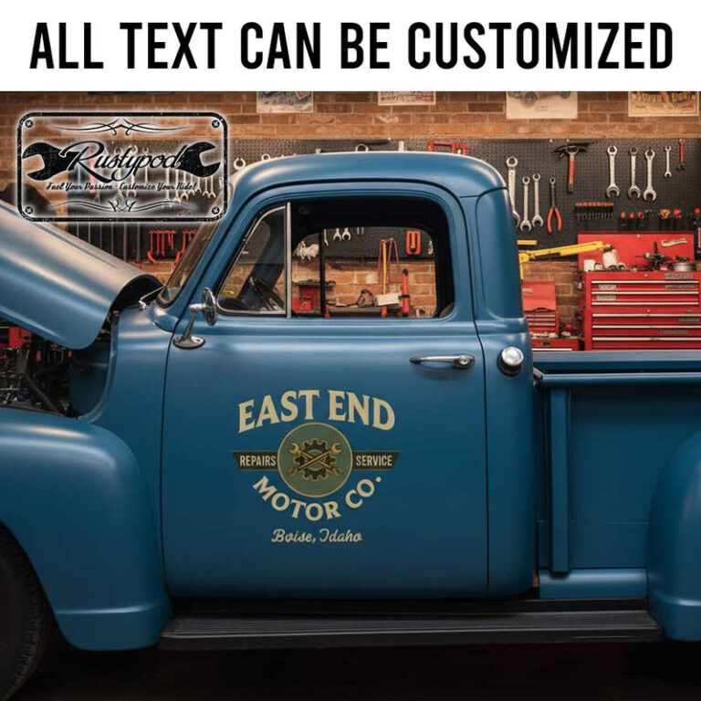 personalized repair garage lettering hot rod door art kustom kulture ...