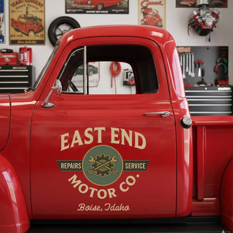 personalized repair garage lettering hot rod door art kustom kulture ...