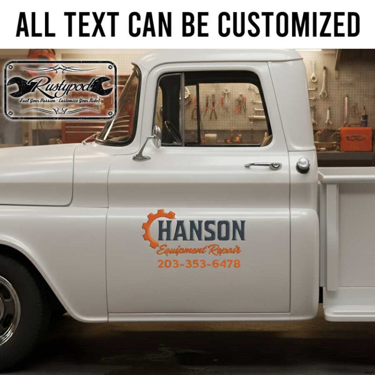 personalized gear head lettering decal equipment repair garage decal ...