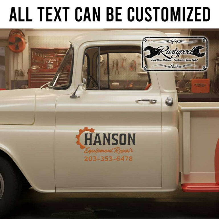 personalized gear head lettering decal equipment repair garage decal ...