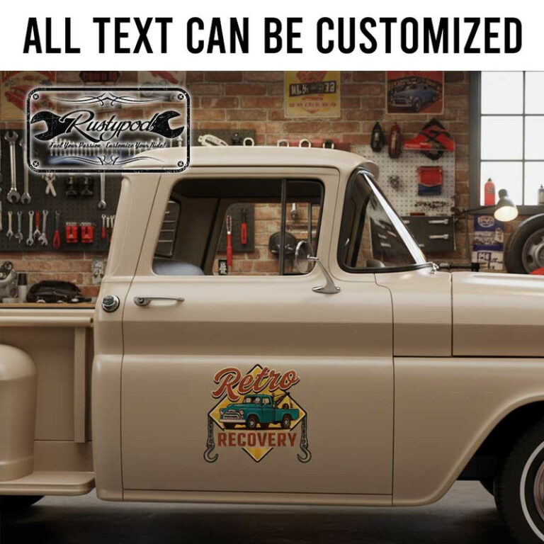 personalized retro recovery company lettering decal towing company ...
