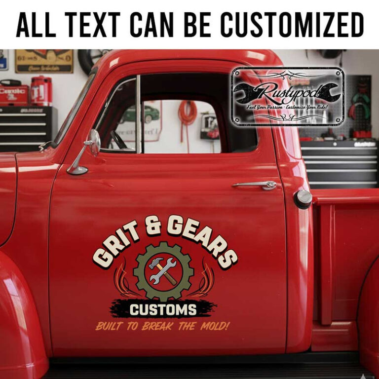 personalized gear head logo lettering decal hammer and wrench logo ...