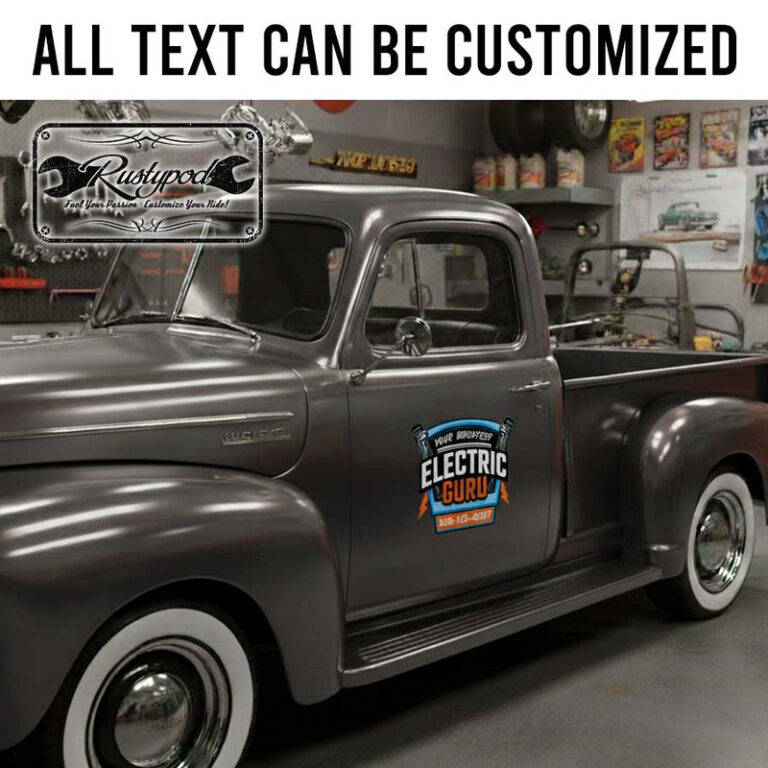 personalized electric company sign truck graphics pick up door sign ...