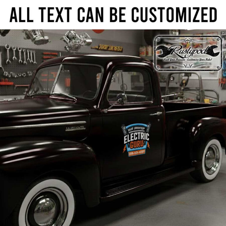 personalized electric company sign truck graphics pick up door sign ...
