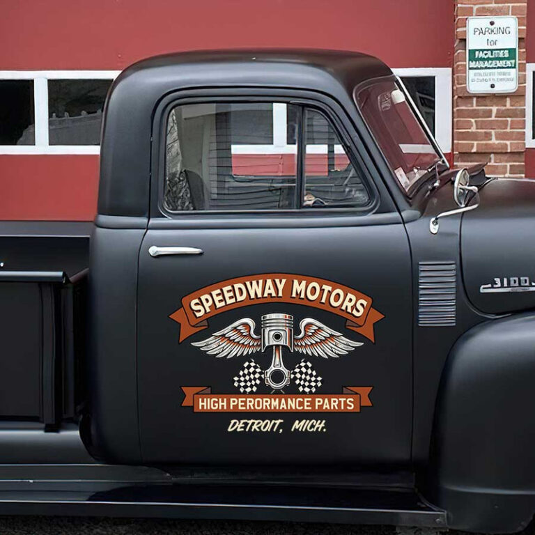 personalized wing piston lettering decal hot rod decal rat rod door art ...