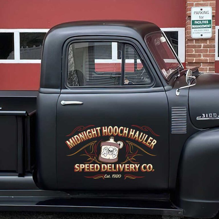 personalized rum running hot rod lettering decal pinstriping art decal ...