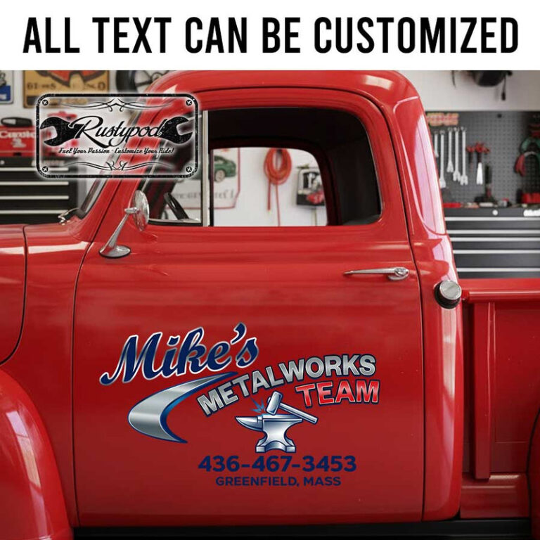 personalized metal works company sign decal black smith lettering sign ...