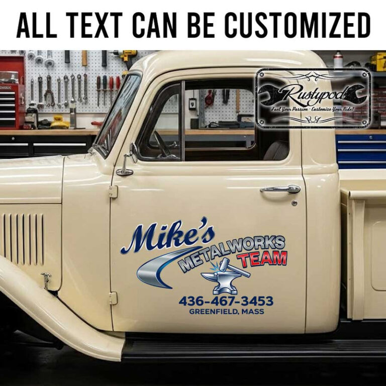 personalized metal works company sign decal black smith lettering sign ...