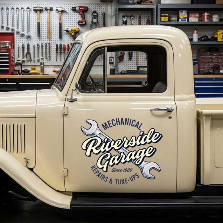 personalized wrench logo garage lettering decal service and restoration ...