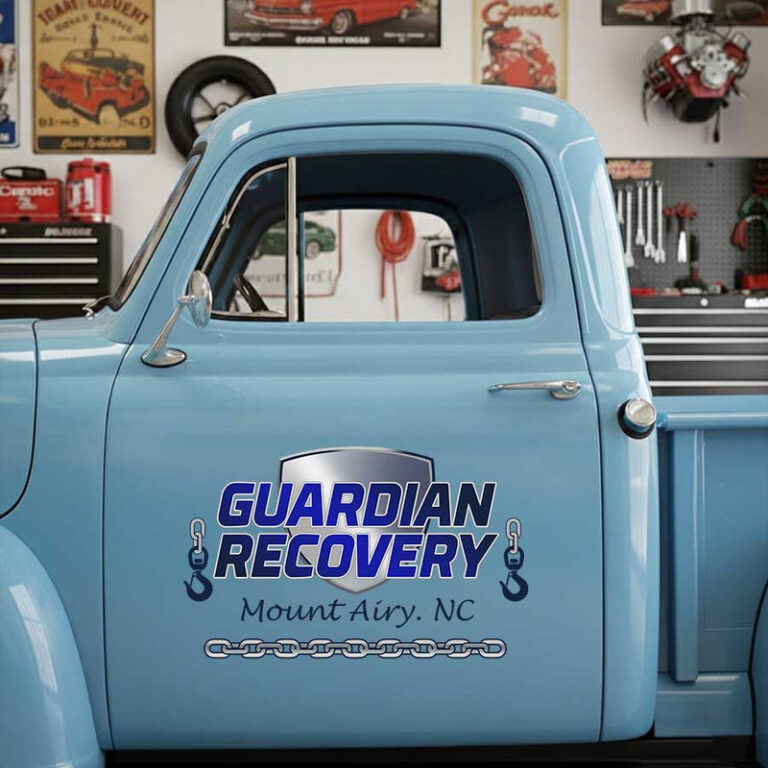 personalized recovery garage sign decal vehicle lettering decal truck ...