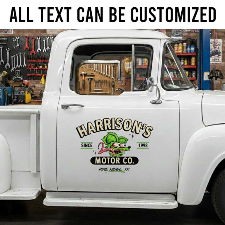 personalized rat fink hot rod lettering decal motor co sign decal shop ...