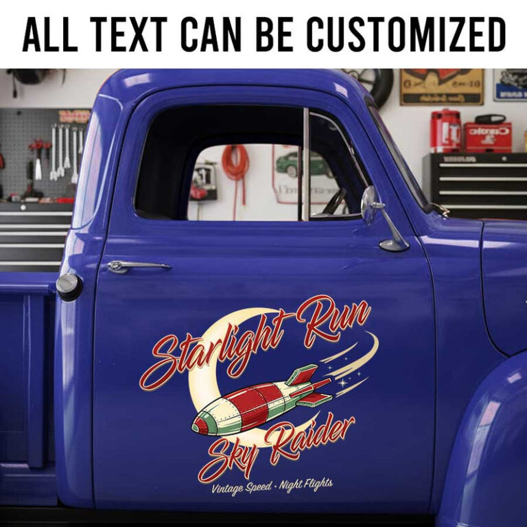 personalized hot rod lettering decal sky rider logo lettering rat rod ...