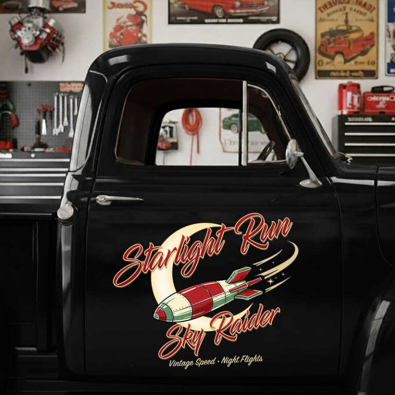 personalized hot rod lettering decal sky rider logo lettering rat rod ...